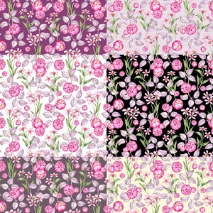Digital Paper Pack. Fabric Pattern. Floral Digital Paper, Romantic ...