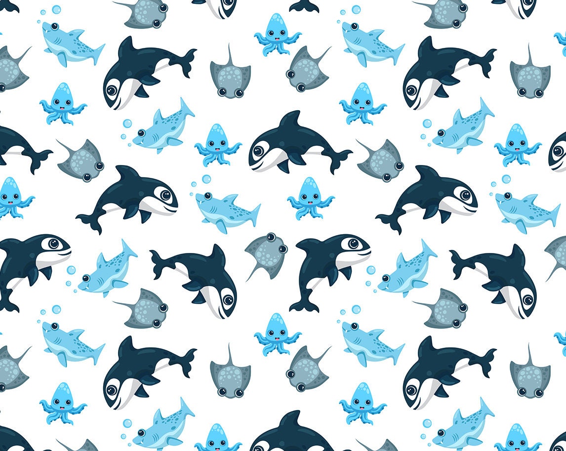 Underwater Digital Paper Ocean Life Sea Creatures | Etsy