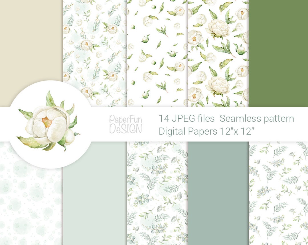 Watercolor Seamless Patterns. Baby Girls, Boys Digital Background ...