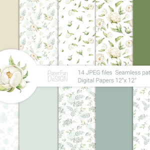 Watercolor Seamless Patterns. Baby Girls, Boys Digital Background ...