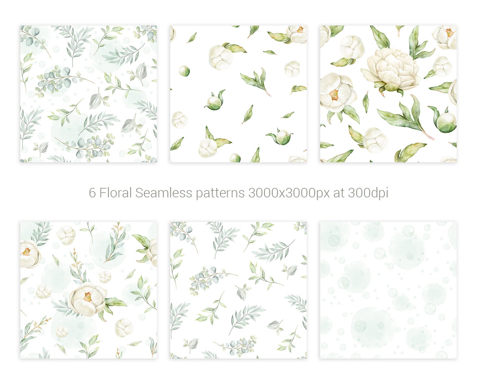 Watercolor Seamless Patterns. Baby Girls, Boys Digital Background ...