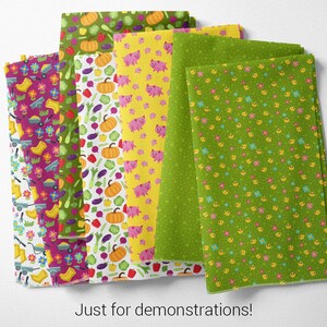 Farm Digital Paper, Fabric Farm Seamless Pattern, Vegetables, Pig ...