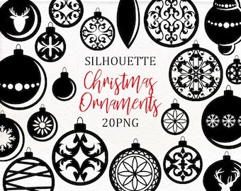 Christmas Elements SVG Silhouette Stencil Design (Instant Download) - Etsy
