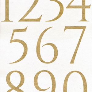 Golden Numbers Clip Art, Golden Clipart. - Etsy
