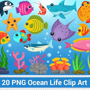 Underwater Clipart, Ocean Life, Sea Creatures Clip Art, Fish, Starfish ...
