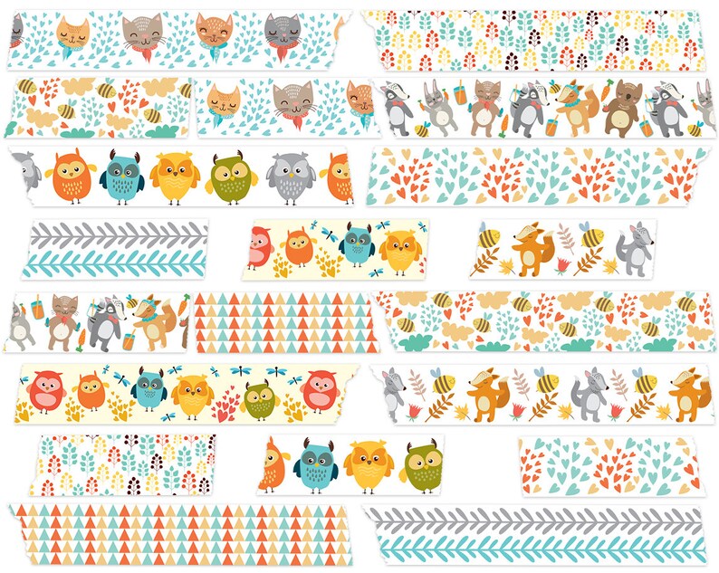 Washi Tape Clip Art Bundle Sale. Digital Border Seamless | Etsy