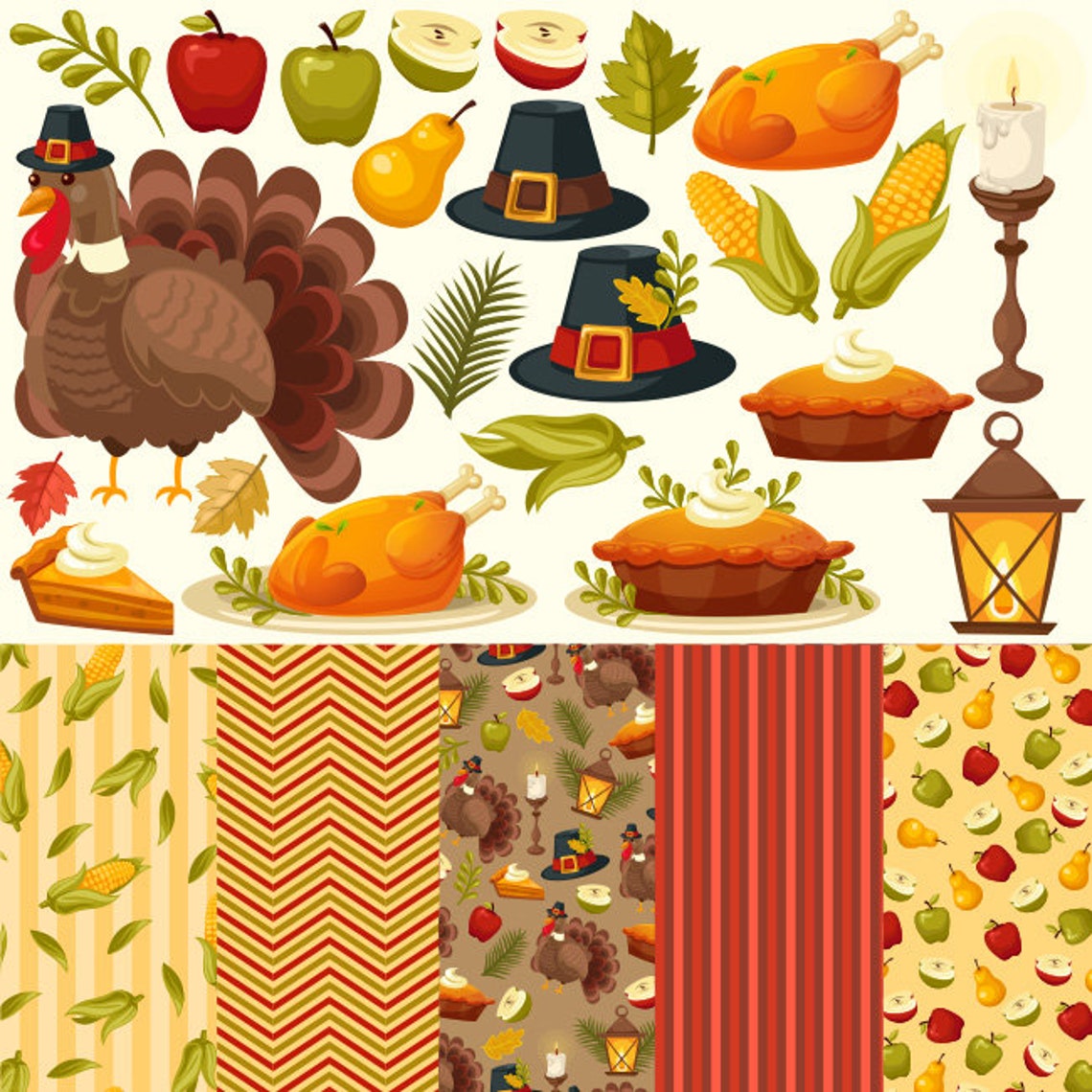 Thanksgiving Clipart Bundle Sale. Autumn Fall Clip Art. - Etsy