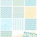 Nautical Digital Scrapbook Paper. Blue Sea Water, Weaves, Fish, Shell ...