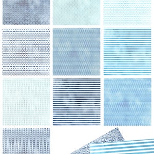 Nautical Digitalpaper Pack. Printable Scrapbook Paper. Water, Indigo ...