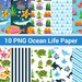 Underwater Bundle Ocean Life Clip Art, Digital Paper, Cute Sea ...