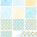 Nautical Digital Scrapbook Paper. Blue Sea Water, Weaves, Fish, Shell ...
