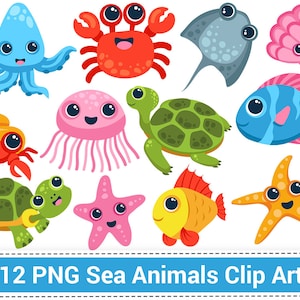 Underwater Bundle Ocean Life Clip Art, Digital Paper, Cute Sea ...