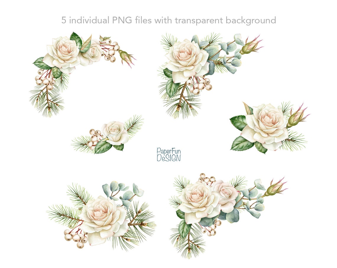 Watercolor Christmas Clip Art. High-quality Winter Clipart. - Etsy