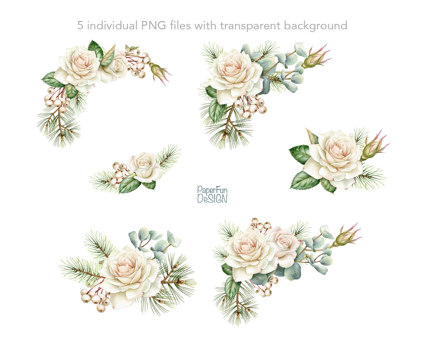 Watercolor Christmas Clip Art. High-quality Winter Clipart. Holiday ...