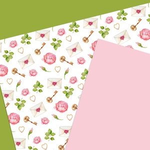 Romantic Watercolor Digital Paper Pack Wedding Decor JPEG. Seamless ...