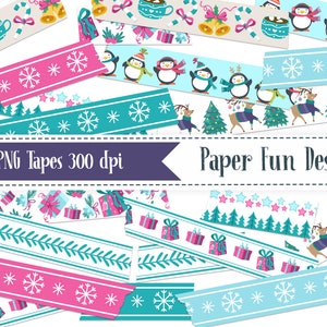 Decorative Christmas Washi Tapes Set Digital Clip Art for Planner ...