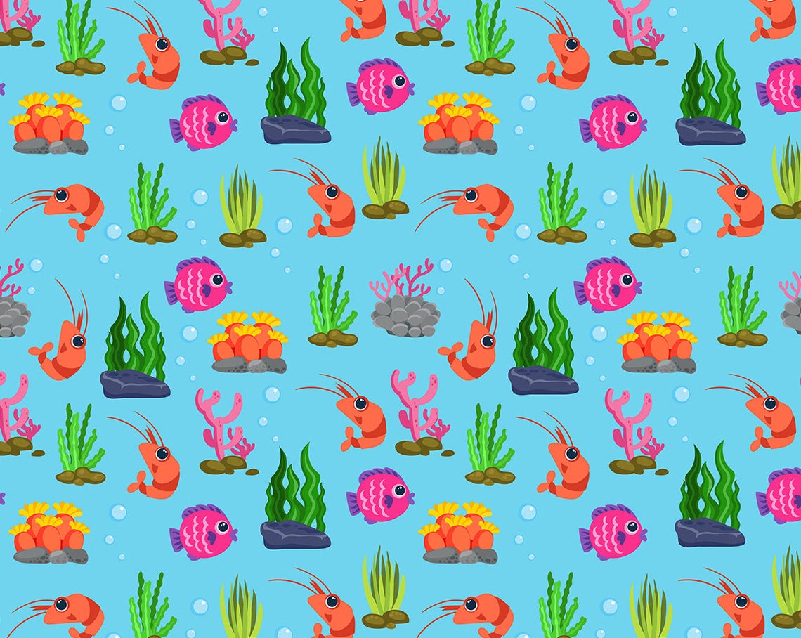 Underwater Digital Paper Ocean Life Sea Creatures | Etsy