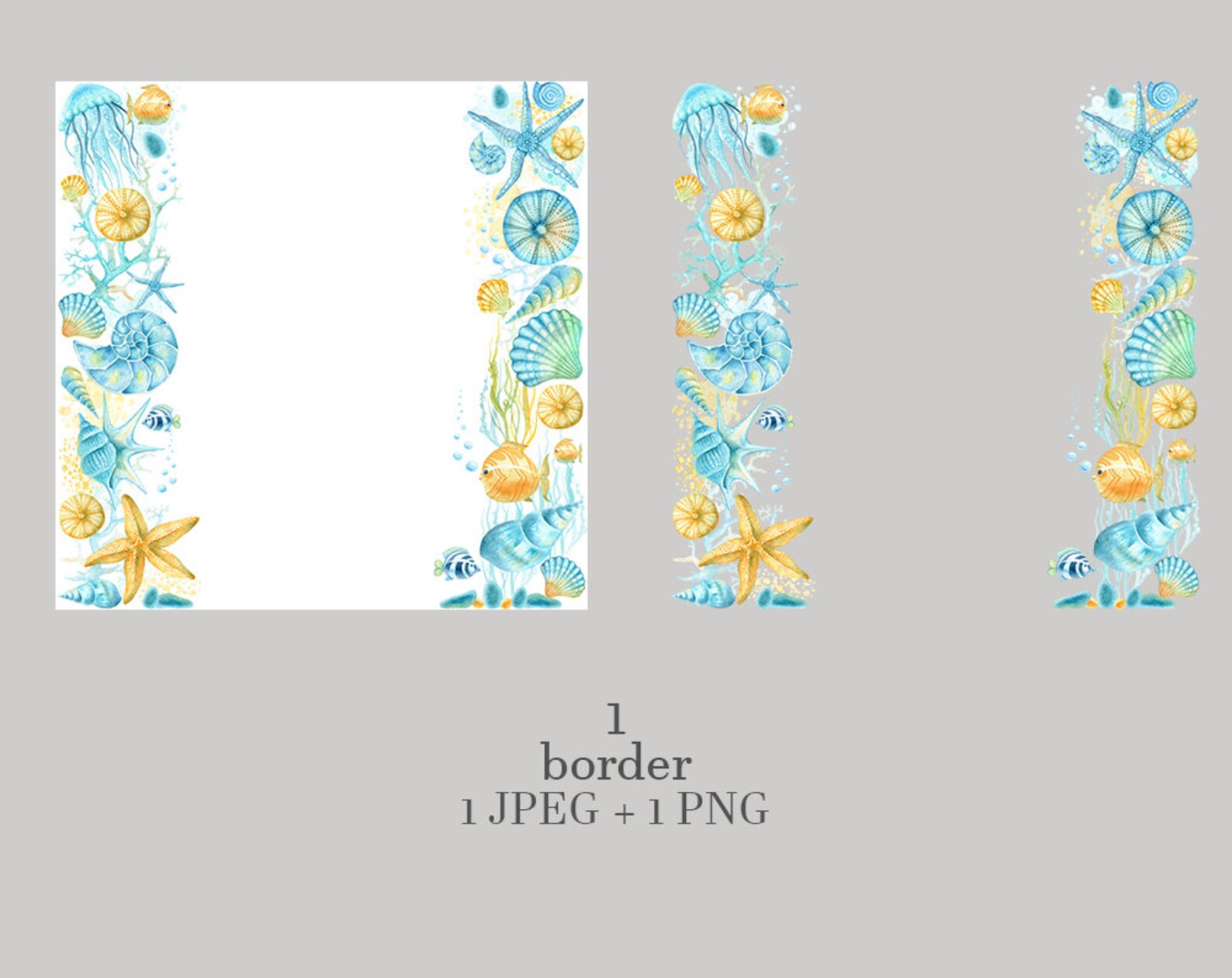 Underwater Watercolor Frame Sea Life Border Nautical Frame - Etsy