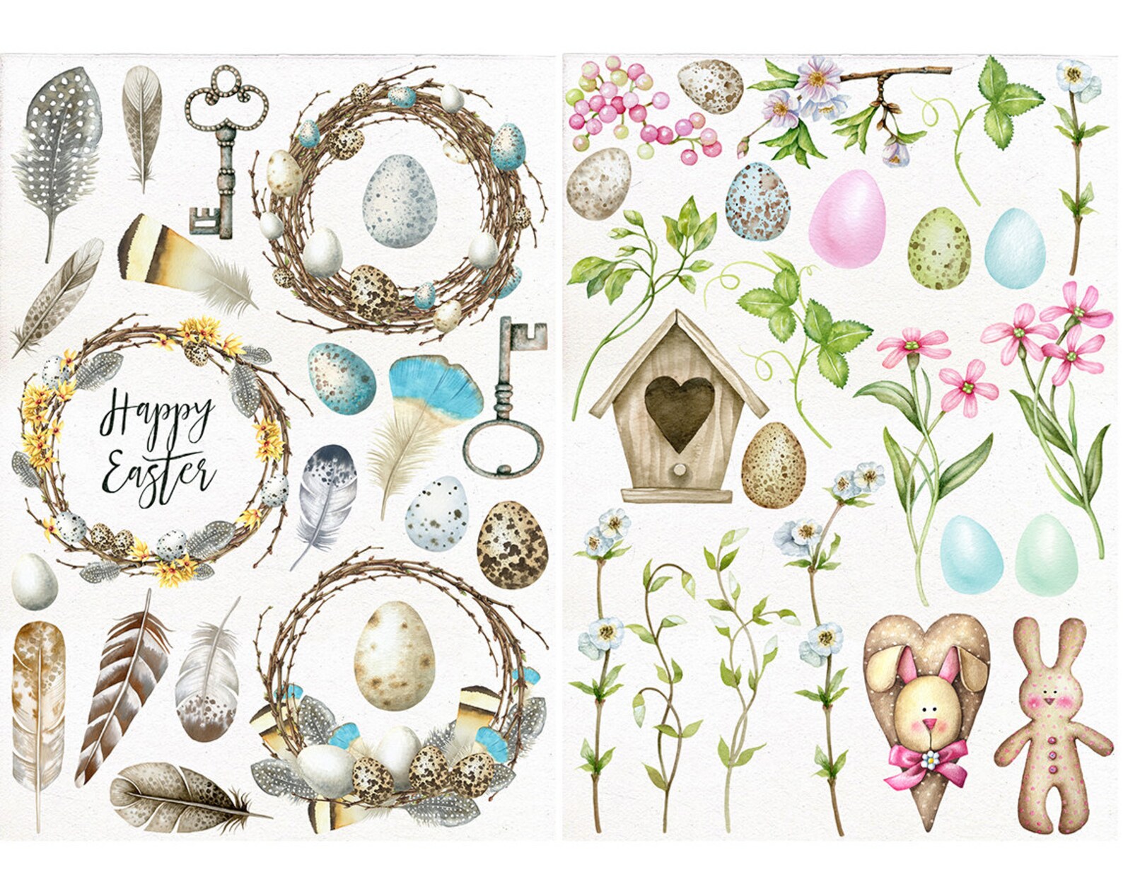 Easter Clipart Bundle. Watercolor Easter PNG Printable Easter - Etsy