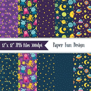 Outer Space Digital Paper. Seamless Pattern. Digital Background. Space ...