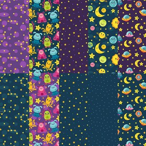 Outer Space Clipart Bundle Sale. Space Digital Paper, Seamless Pattern ...