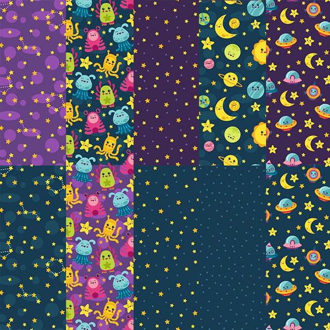 Outer Space Clipart Bundle Sale. Space Digital Paper Seamless - Etsy