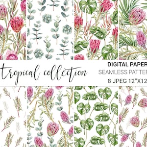 Tropical Digital Paper Pack. Seamless Pattern, Digital Background ...