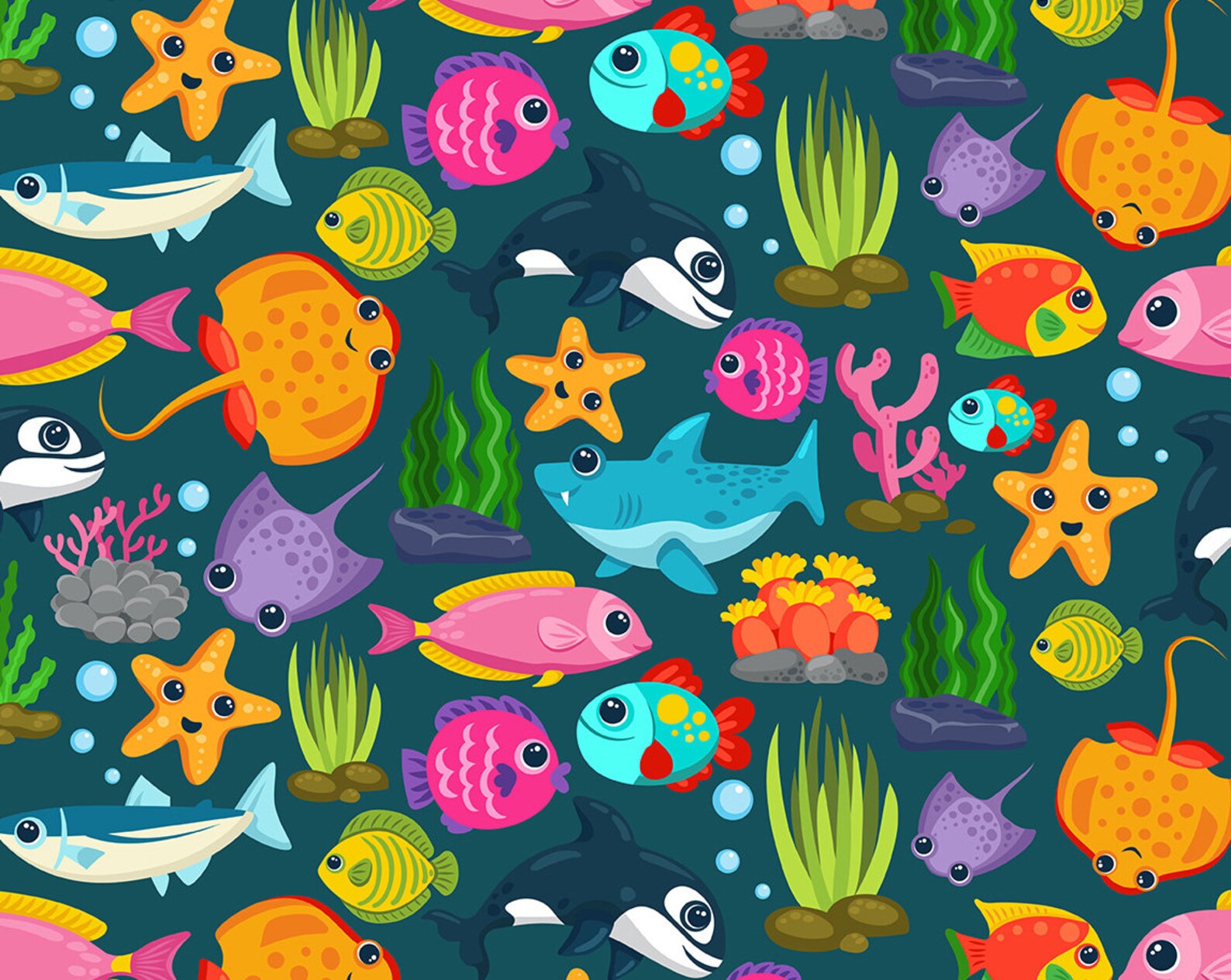 Underwater Bundle Ocean Life Clip Art Digital Paper Cute Sea | Etsy