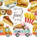 Watercolor Individual PNG Fast Food Clipart. Hamburger, Ice-cream ...