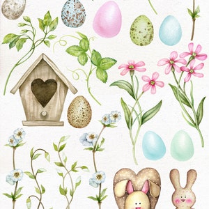Easter Watercolor VECTOR Clipart, Digital Easter Eggs Clip Art, Spring ...