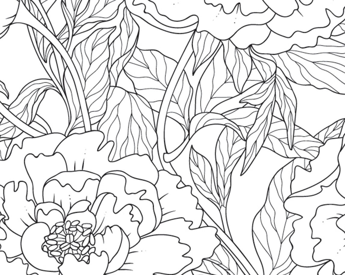 PDF JPEG Digital Adult Coloring Book Floral Arrangements - Etsy