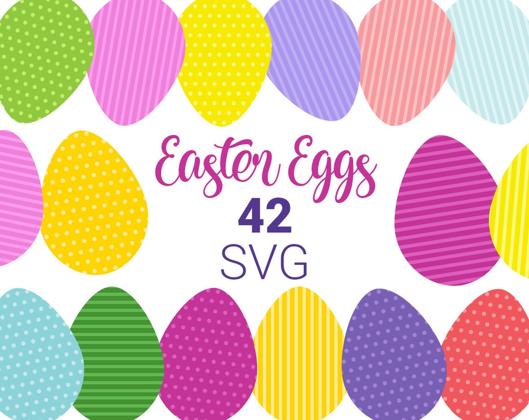 Easter Eggs Colorful SVG Clip Art. Printable Easter Garland Elements ...