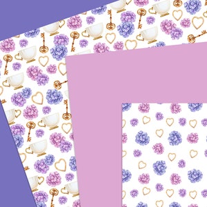 Romantic Watercolor Digital Paper Pack Wedding Decor JPEG. Seamless ...