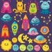 Outer Space Clipart Bundle Sale. Space Digital Paper, Seamless Pattern ...