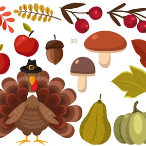 Thanksgiving Individual PNG. Colourful Autumn Clipart, High-resolution ...