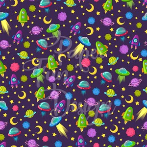 Outer Space Clipart. Digital Paper, Seamless Pattern, Space Digital ...