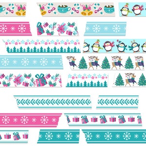 Decorative Christmas Washi Tapes Set Digital Clip Art for Planner ...