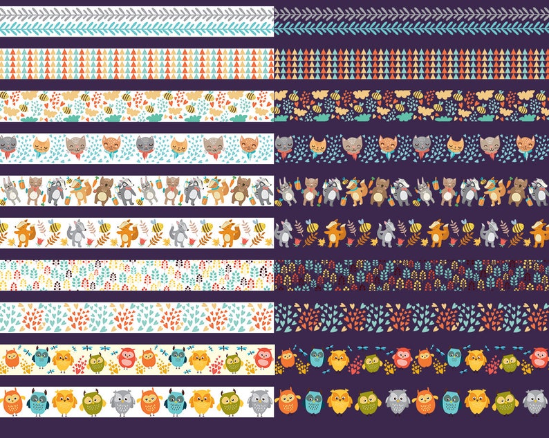 Washi Tape Clip Art Bundle Sale. Digital Border Seamless | Etsy