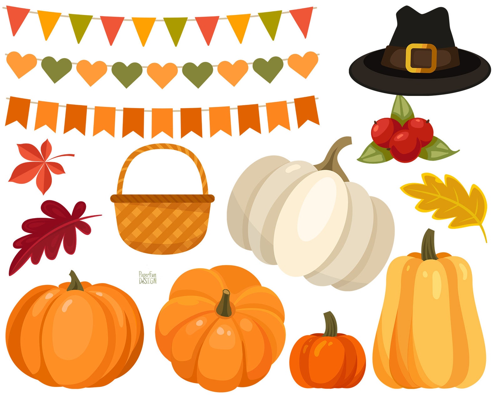 Thanksgiving Individual PNG. Colourful Autumn Clipart, High-resolution ...