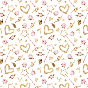 Watercolor Seamless Pattern. Baby Girl Digital Background. Printable ...