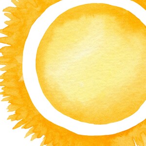 Watercolor Sun Clipart. Individual PNG, Hand Painted Watercolour ...