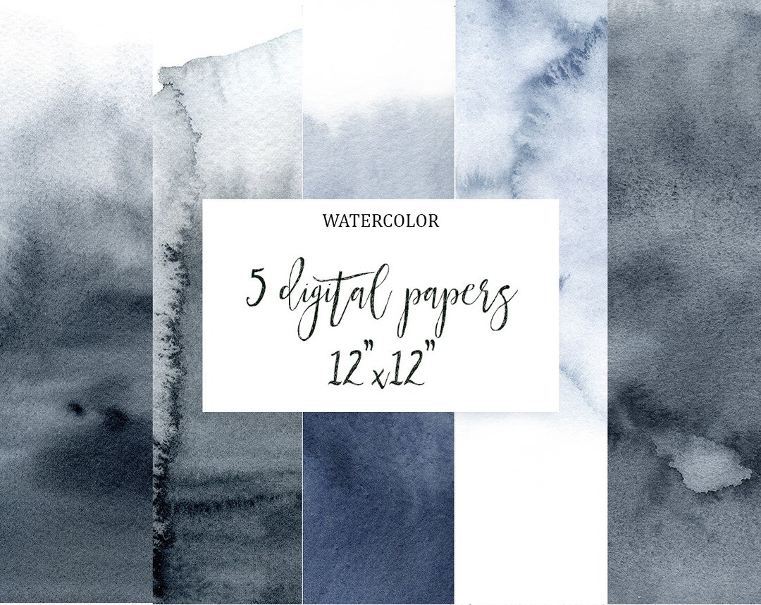 Watercolor Paper, Digital Watercolor Background, Scrapbooking Paper 12 ...