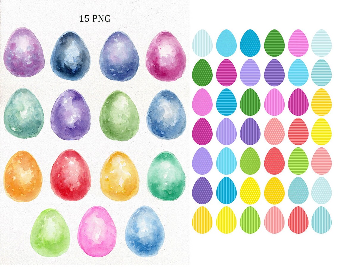 Easter Clipart Bundle. Watercolor Easter PNG Printable Easter - Etsy