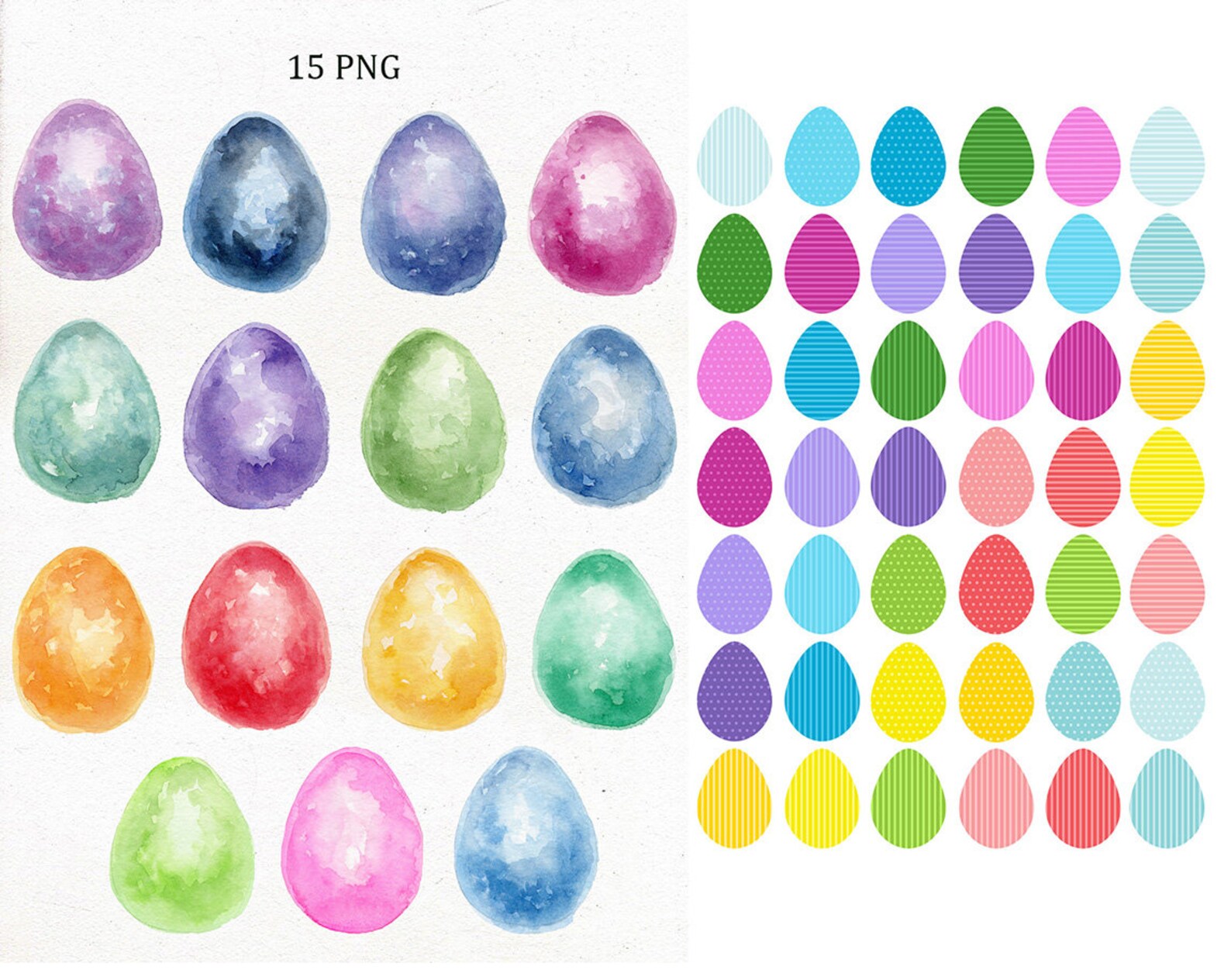 Easter Clipart Bundle. Watercolor Easter PNG Printable Easter - Etsy