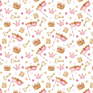 Watercolor Seamless Pattern. Baby Girl Digital Background. Printable ...