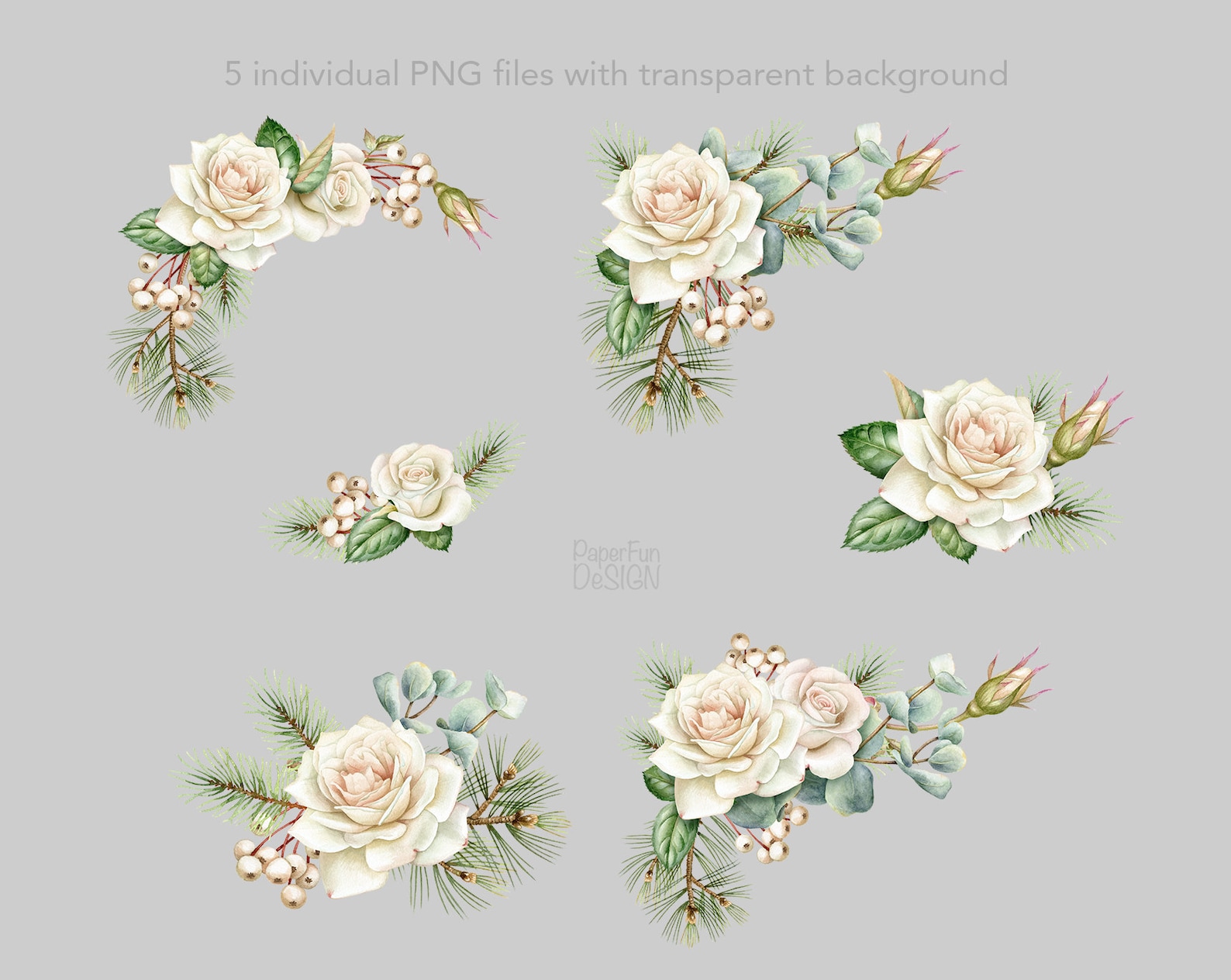 Watercolor Christmas Clip Art. High-quality Winter Clipart. - Etsy