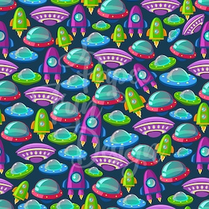 Outer Space Clipart. Digital Paper, Seamless Pattern, Space Digital ...