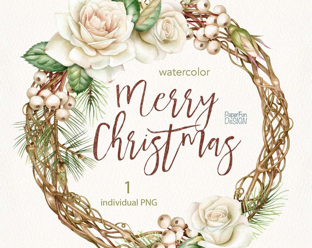 Watercolor Christmas Clip Art. High-quality Winter Clipart. Holiday ...