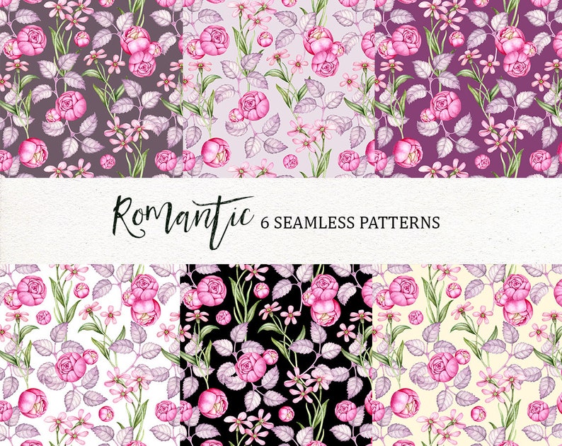 Digital Paper Pack. Fabric Pattern. Floral Digital Paper - Etsy