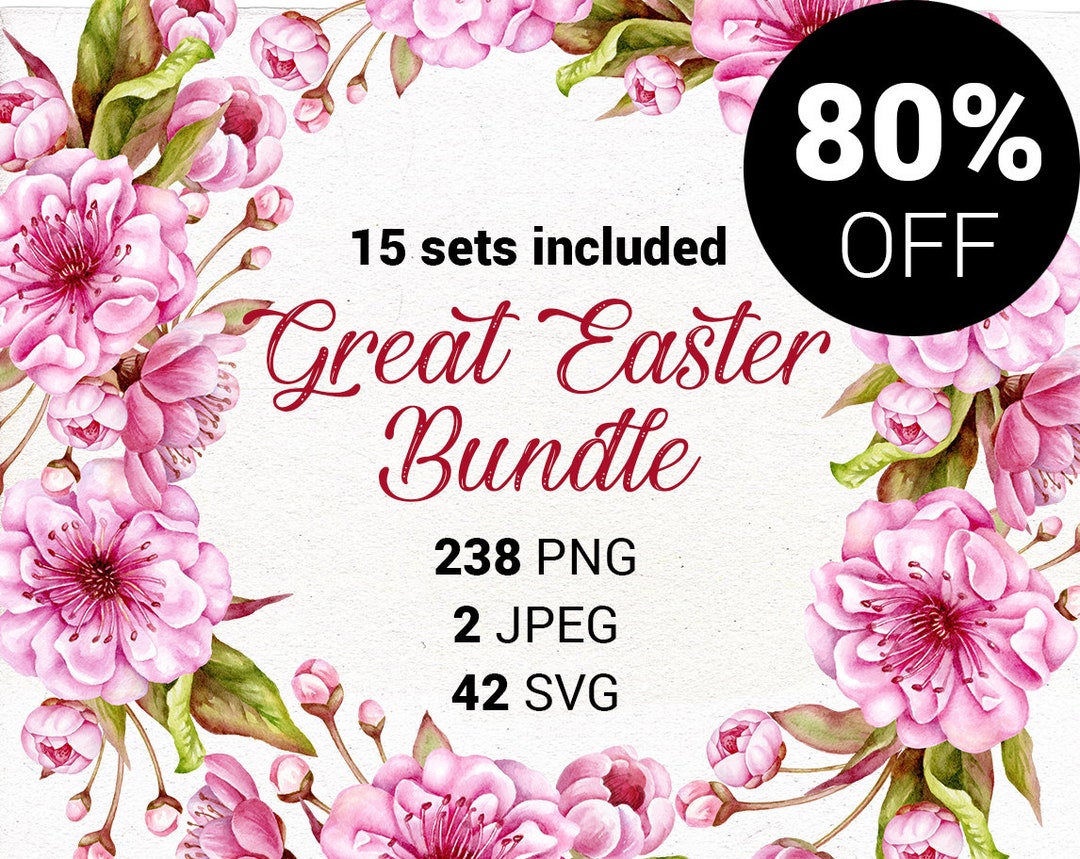 Easter Clipart Bundle. Watercolor Easter PNG, Printable Easter ...